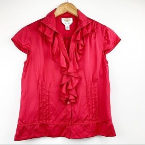 Talbots | Tops | Talbots Ruffled Neckline Details Silk Blouse 2 | Poshmark